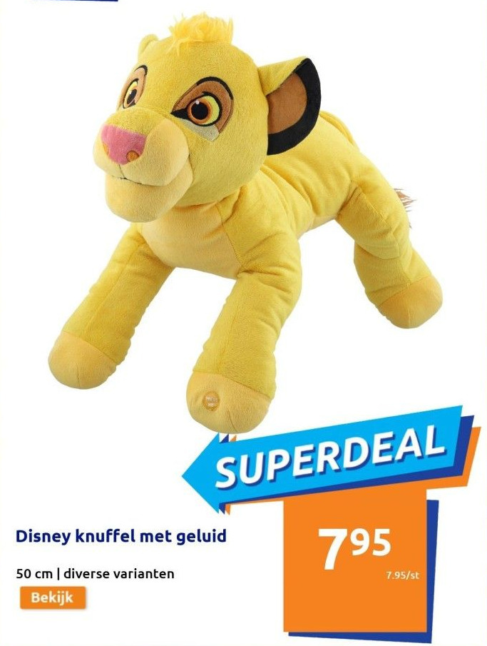 Disney knuffel met geluid aanbieding bij Action