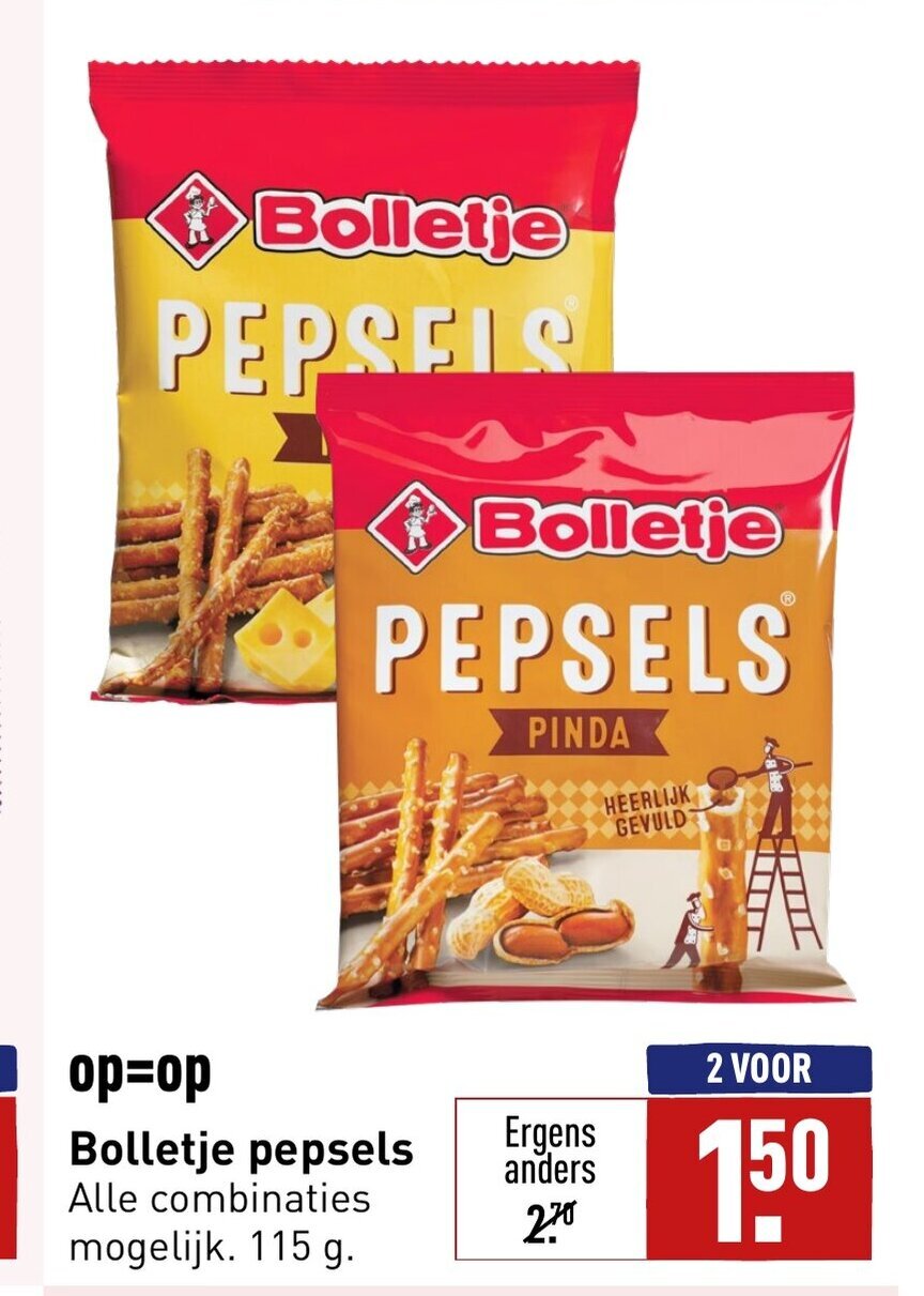 Bolletje pepsels 115 g aanbieding bij ALDI