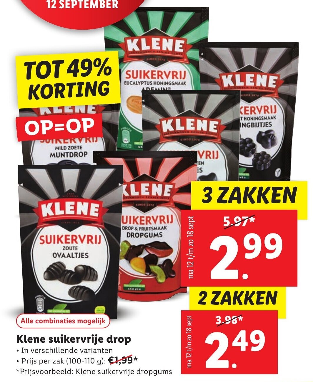 Klene suikervrije drop aanbieding bij Lidl