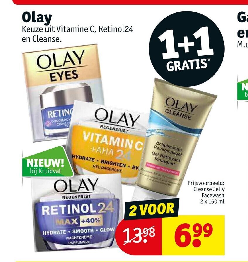 Olay Cleanse Jelly Facewash 2 x 150 ml 1+1 Gratis aanbieding bij Kruidvat