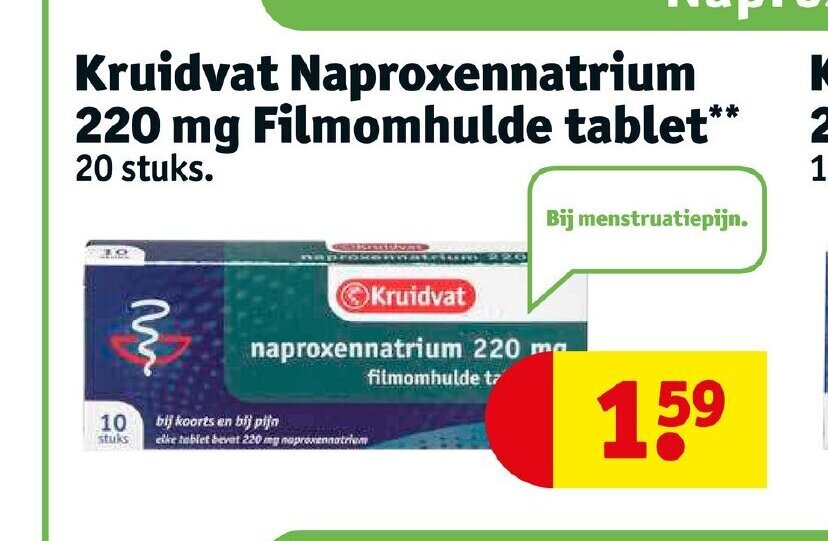 Naproxennatrium 220 mg Filmomhulde tablet 20 stuks aanbieding bij Kruidvat
