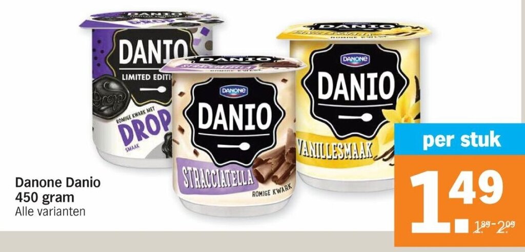 Danone Danio 450g aanbieding bij Albert Heijn