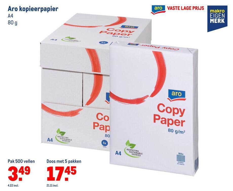 Aro kopieerpapier a4 aanbieding bij Makro
