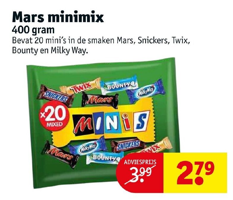Mars minimix 400 gram aanbieding bij Kruidvat