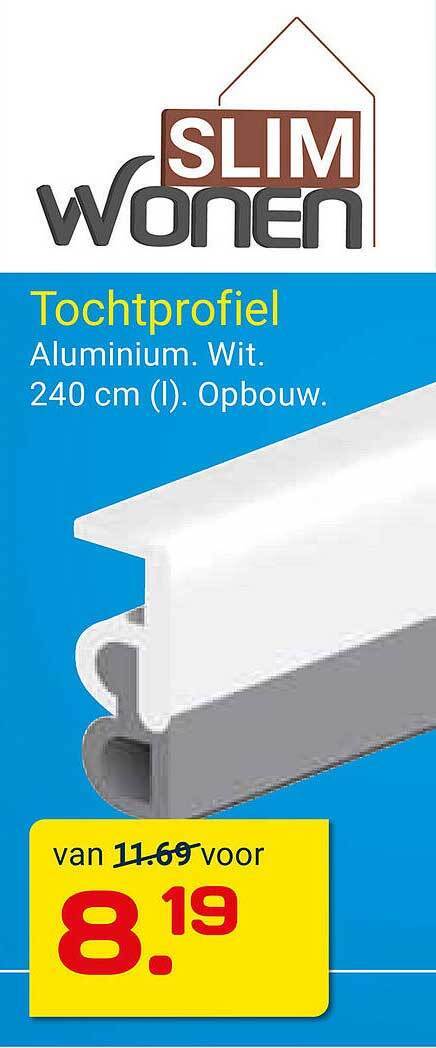 Tochtprofiel aluminium wit 240 cm opbouw aanbieding bij Kluswijs