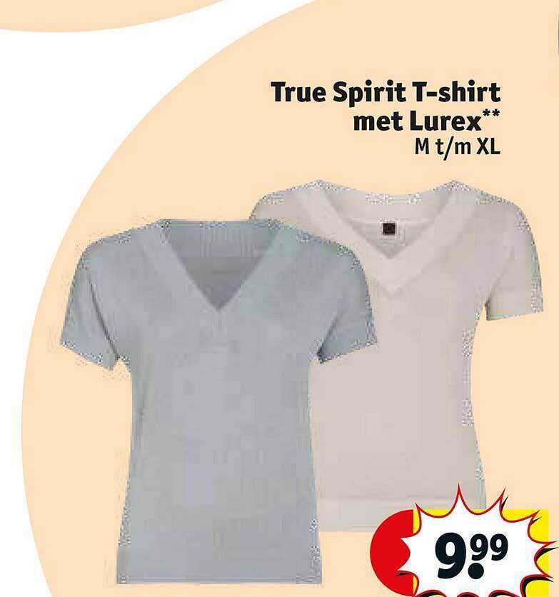 True spirit t-shirt met lurex aanbieding bij Kruidvat