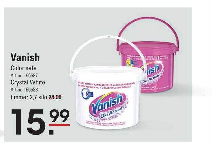 Vanish color safe of crystal white aanbieding bij Sligro