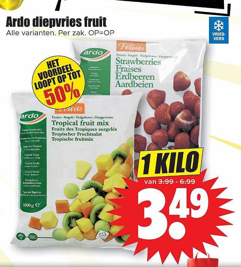 Ardo diepvries fruit aanbieding bij Dirk