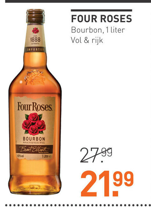 Four roses 1 liter aanbieding bij Gall & Gall