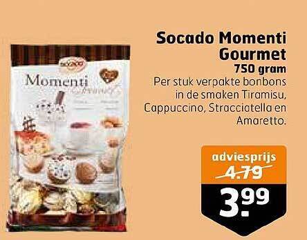 Socado momenti gourmet aanbieding bij Trekpleister