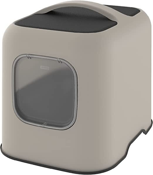 Rotho mypet biala kattenbak met kap en schep, v... aanbieding bij Amazon