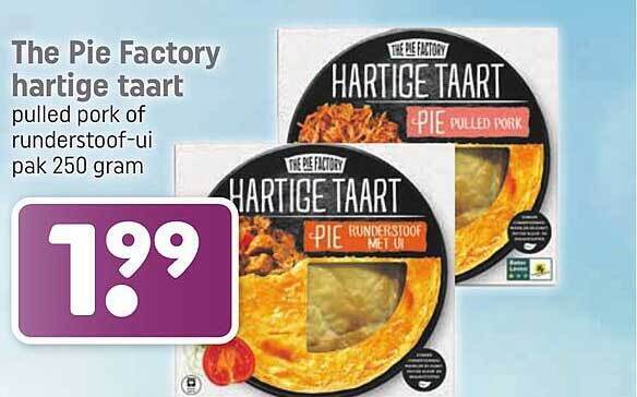 The pie factory hartige taart pulled pork of runderstoof-ui aanbieding ...