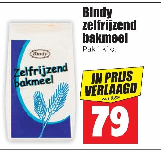 Bindy zelfrijzend bakmeel aanbieding bij Dirk