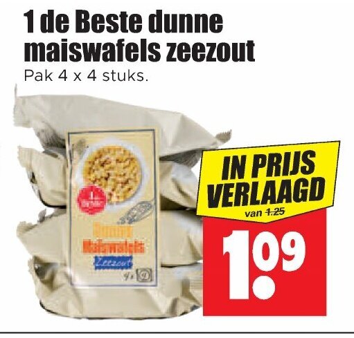 1 de Beste dunne maiswafels zeezout aanbieding bij Dirk