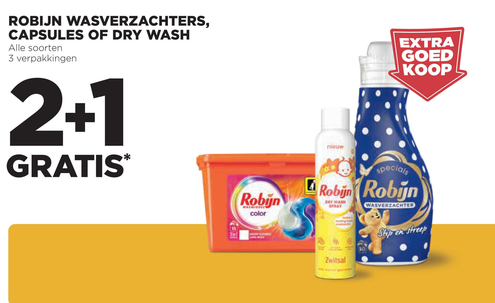 Robijn wasverzachter, capsules of dry wash aanbieding bij Jumbo