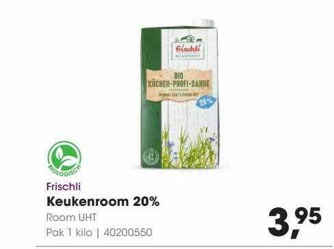 Frischli keukenroom 20% room uht aanbieding bij HANOS