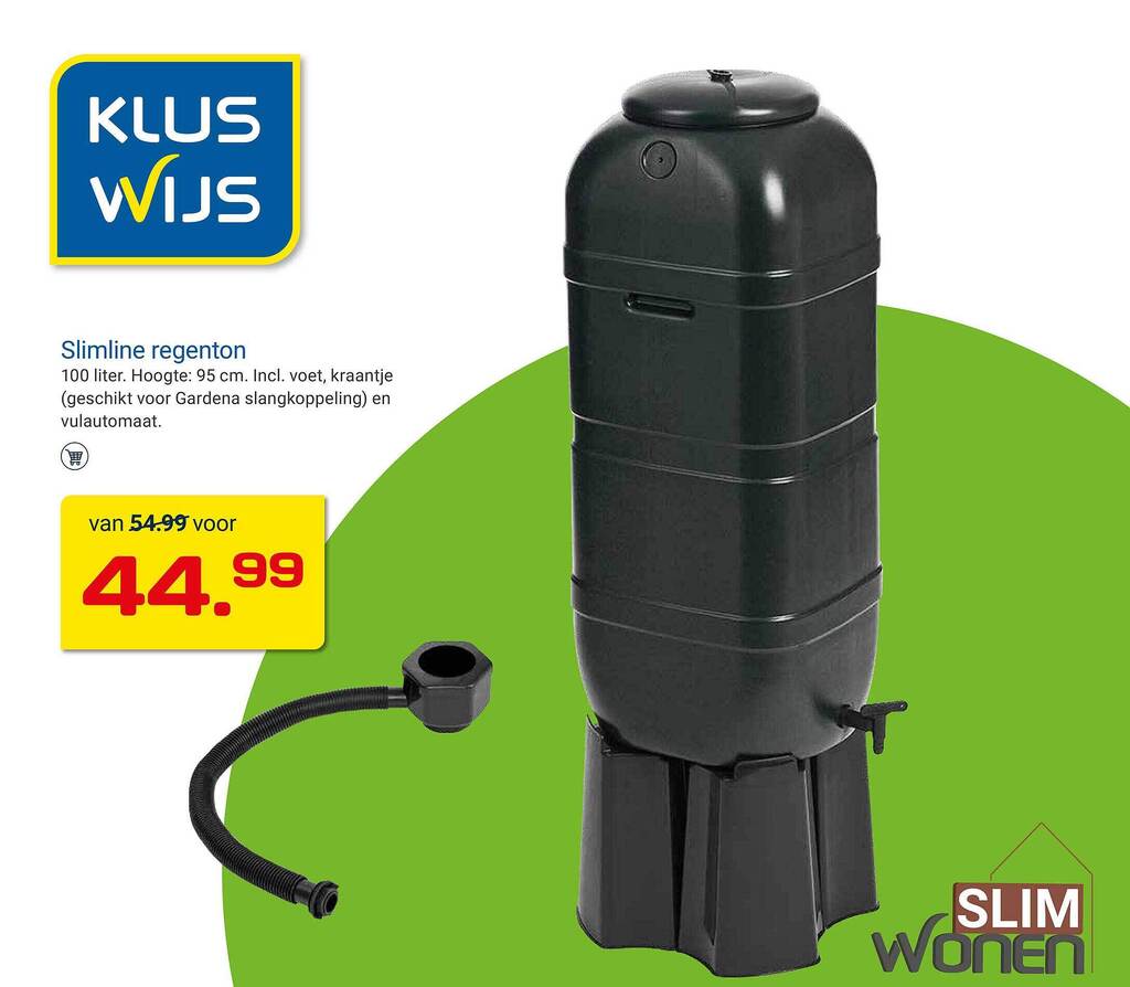 Slimline regenton aanbieding bij Kluswijs