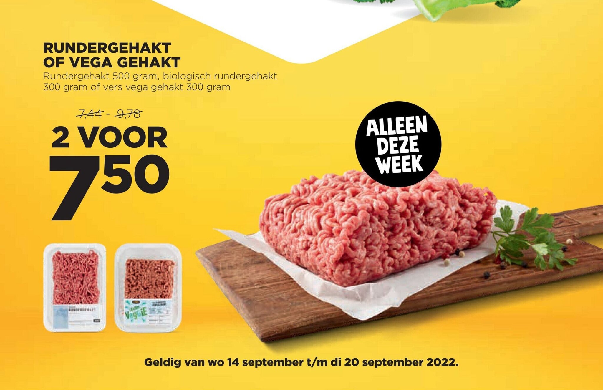 Rundergehakt of vega gehakt aanbieding bij Jumbo