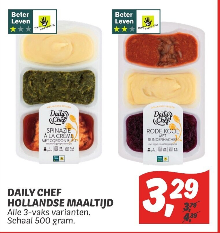 Daily chef hollandse maaltijd 500g aanbieding bij Dekamarkt