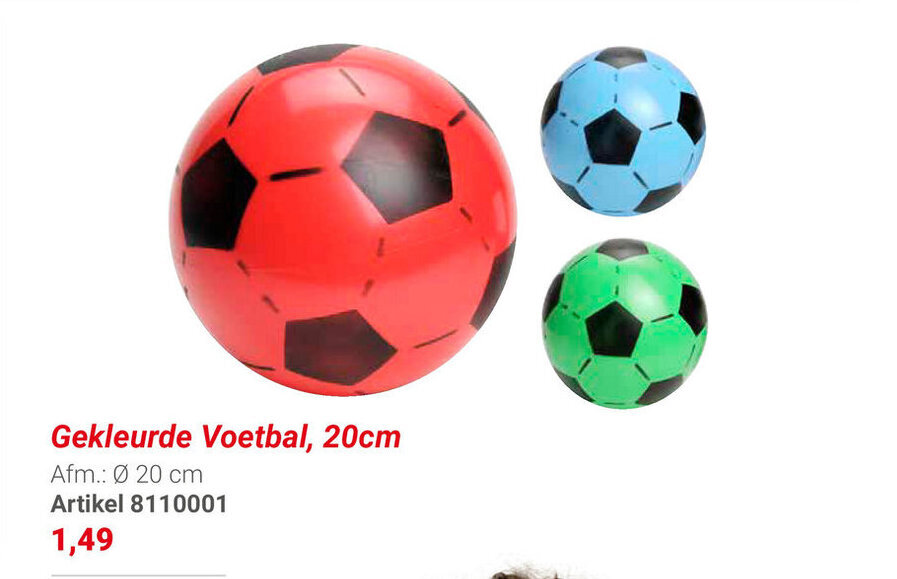 Gekleurde voetbal, 20cm aanbieding bij Lobbes