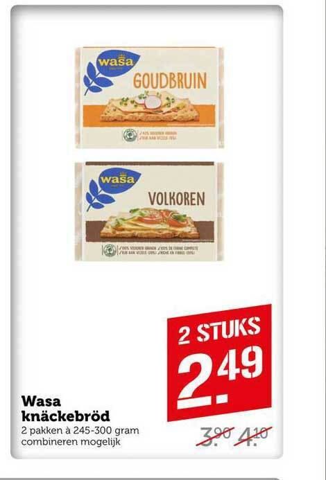 Wasa knäckebröd aanbieding bij CoopCompact