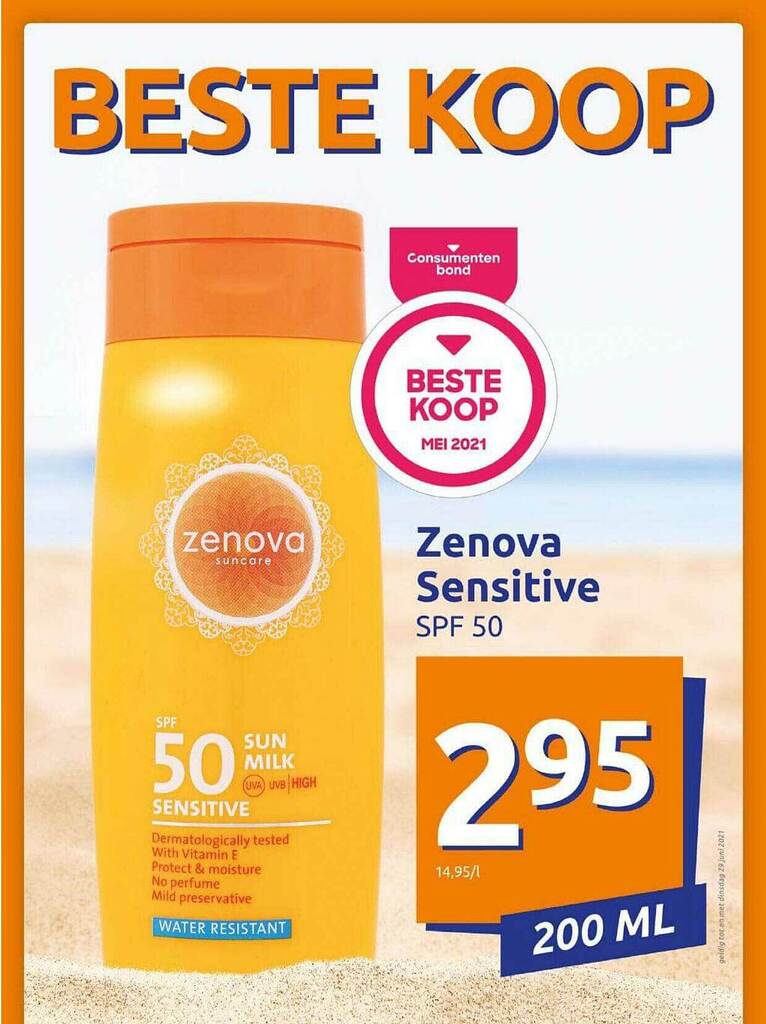 Zenova Sensitive SPF 50 aanbieding bij Action