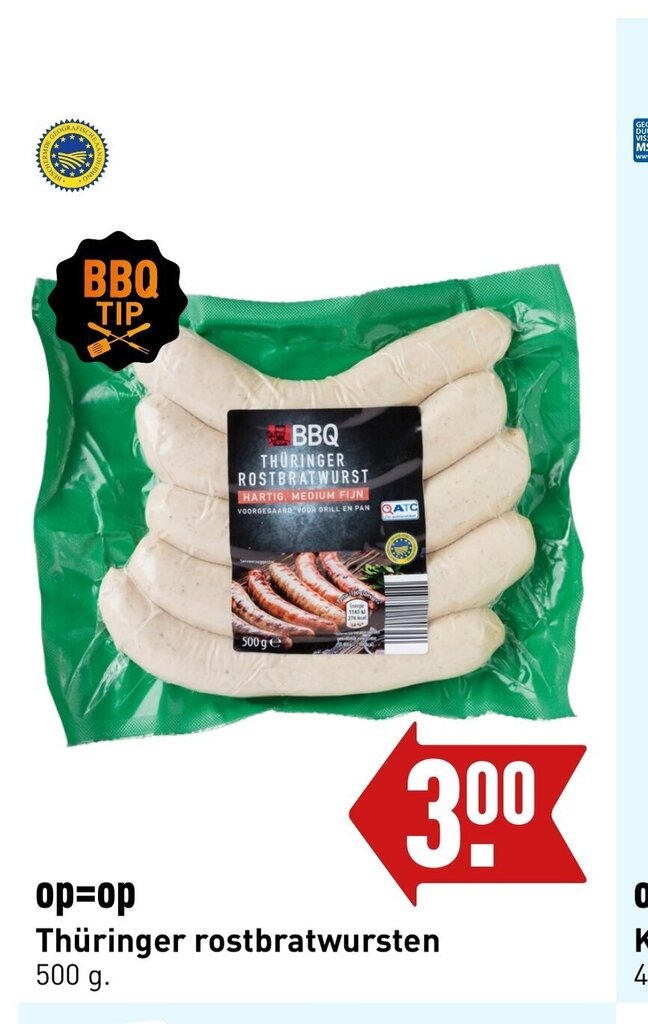 Thuringer rostbratwursten 500 g aanbieding bij ALDI