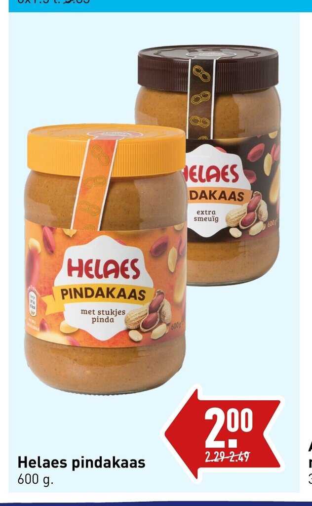 Helaes pindakaas 600 gram aanbieding bij ALDI