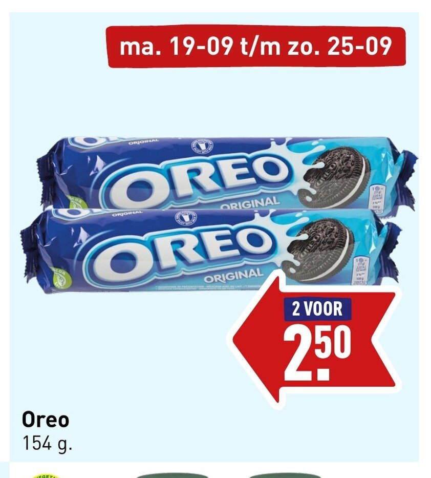 Oreo 154 gram aanbieding bij ALDI
