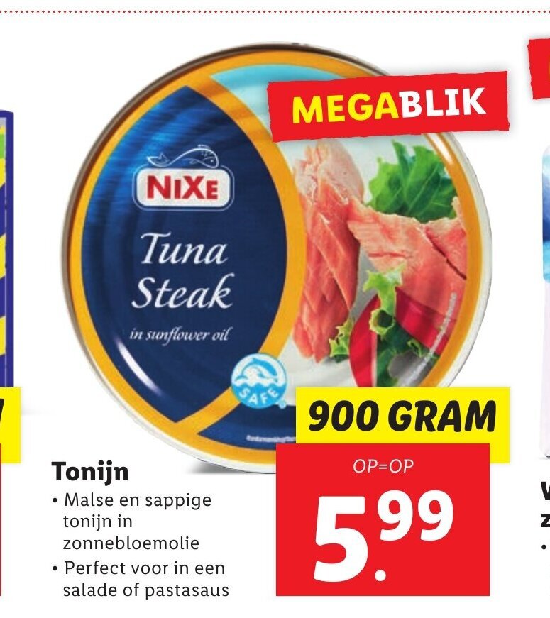 Tonijn 900 gram aanbieding bij Lidl