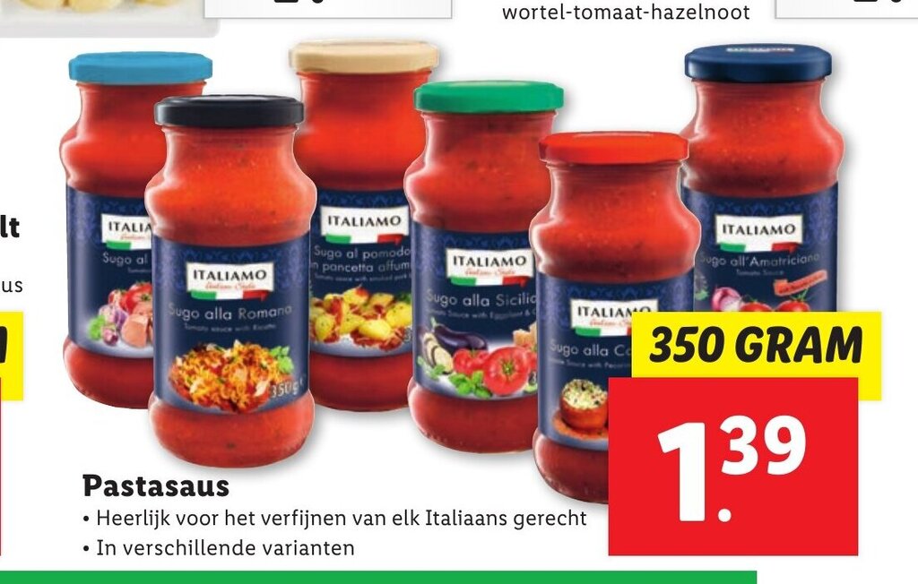 Pastasaus 350 gram aanbieding bij Lidl