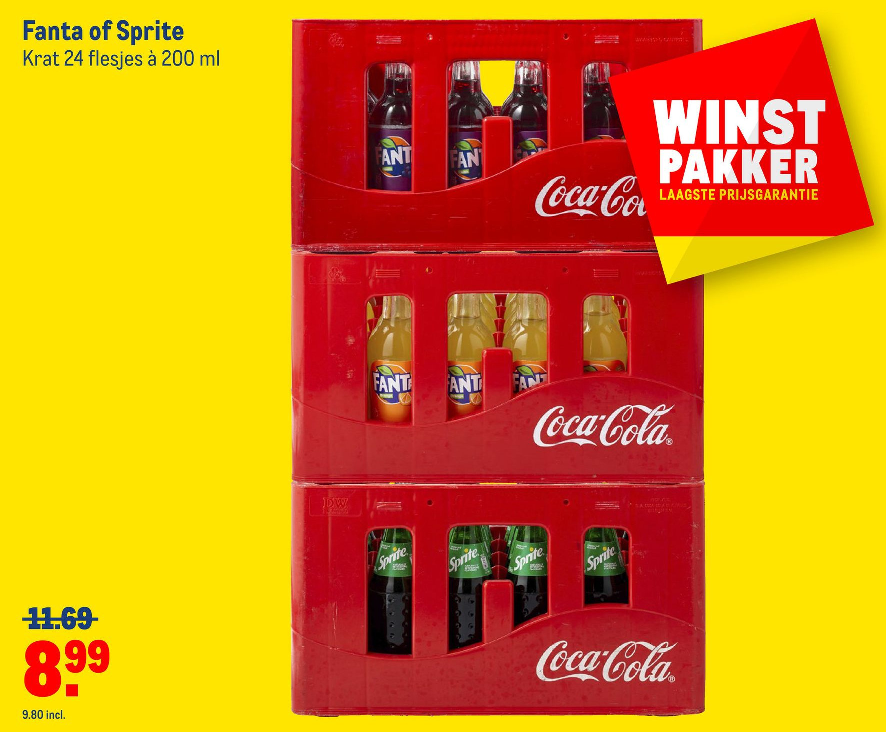 Fanta of sprite krat 24 flesjes à 200 ml aanbieding bij Makro