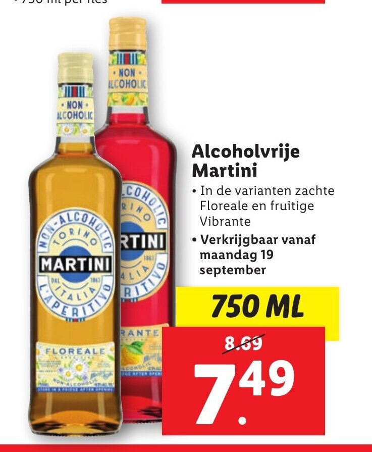 Alcoholvrije Martini 750 ml aanbieding bij Lidl