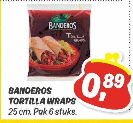 Banderos tortilla wraps 25CM 6 stuks aanbieding bij Dekamarkt