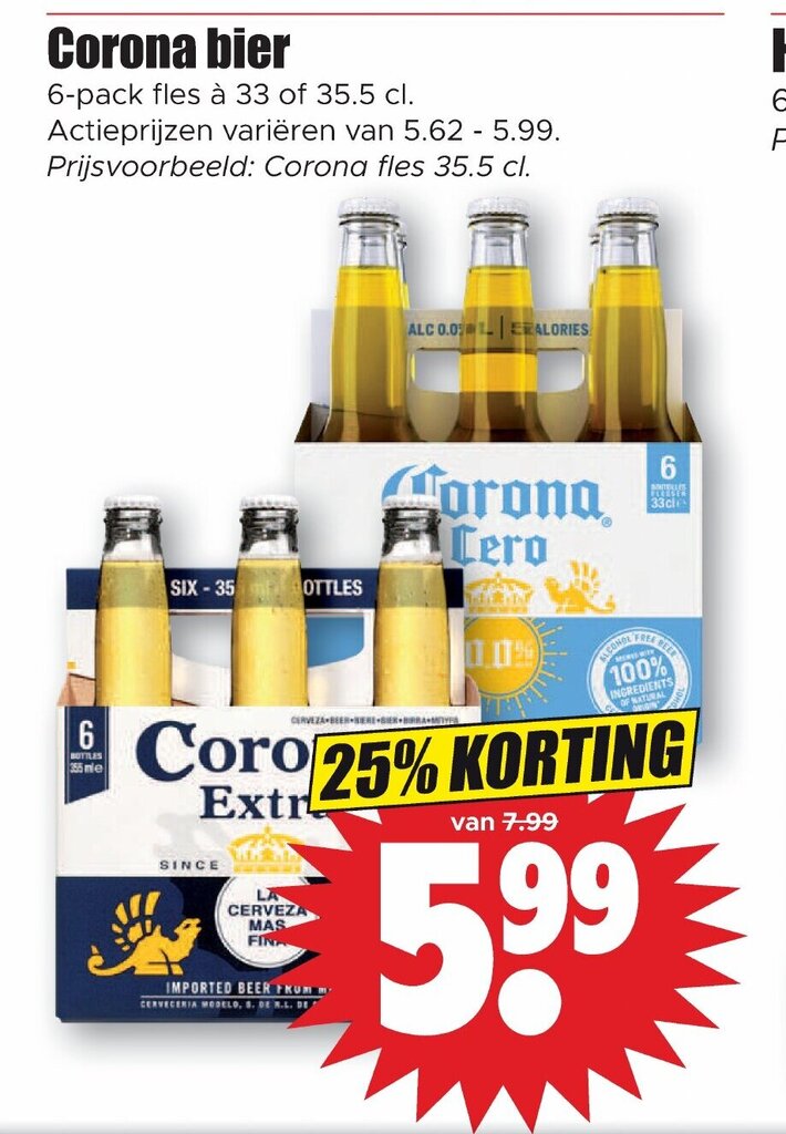 Corona bier aanbieding bij Dirk