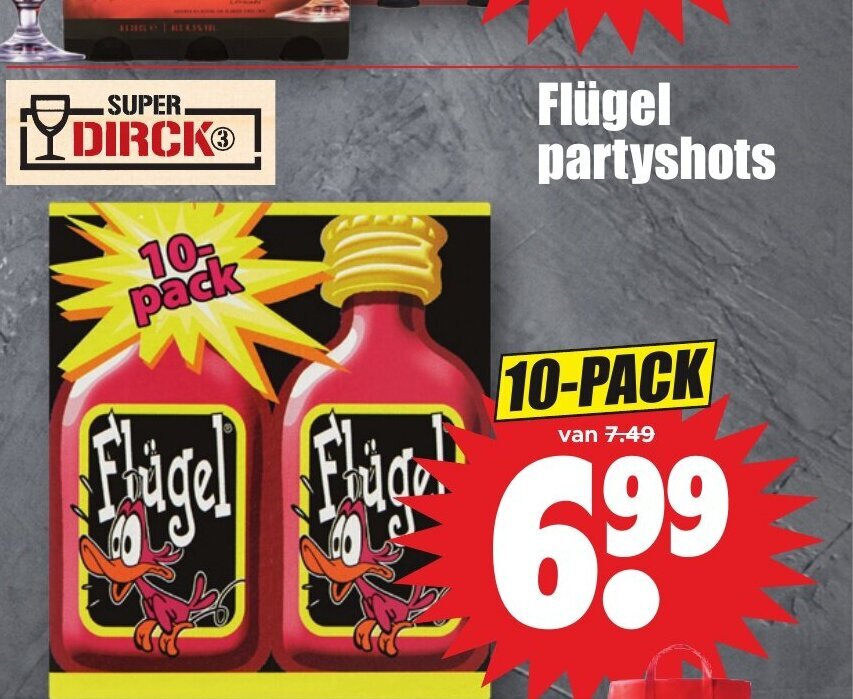 Flugel partyshots 10-pack aanbieding bij Dirk