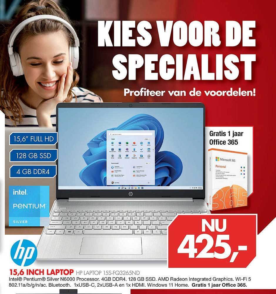 Hp 15,6 inch laptop hp laptop 15s-fq3265nd aanbieding bij Vobis