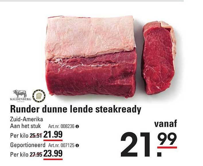 Kaldenberg runder dunne lende steakready aanbieding bij Sligro
