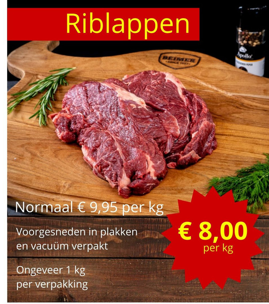 Riblappen aanbieding bij Beimer