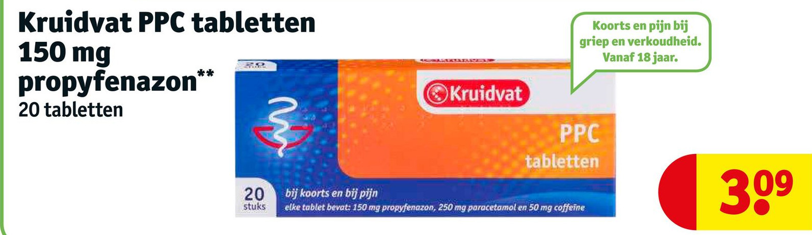 Kruidvat ppc tabletten 150 mg propyfenazon** aanbieding bij Kruidvat