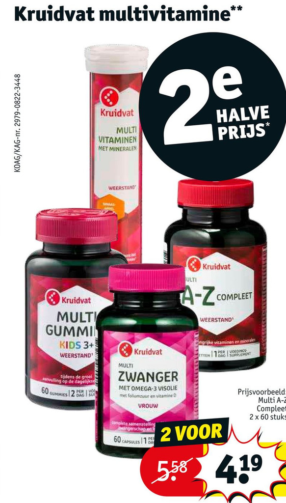 Kruidvat multivitamine aanbieding bij Kruidvat