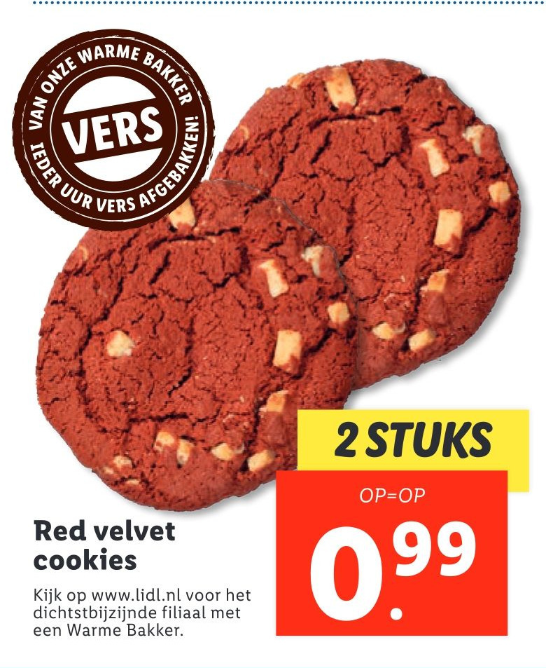 Red velvet cookies aanbieding bij Lidl