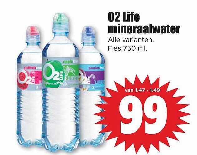 O2 life mineraalwater aanbieding bij Dirk