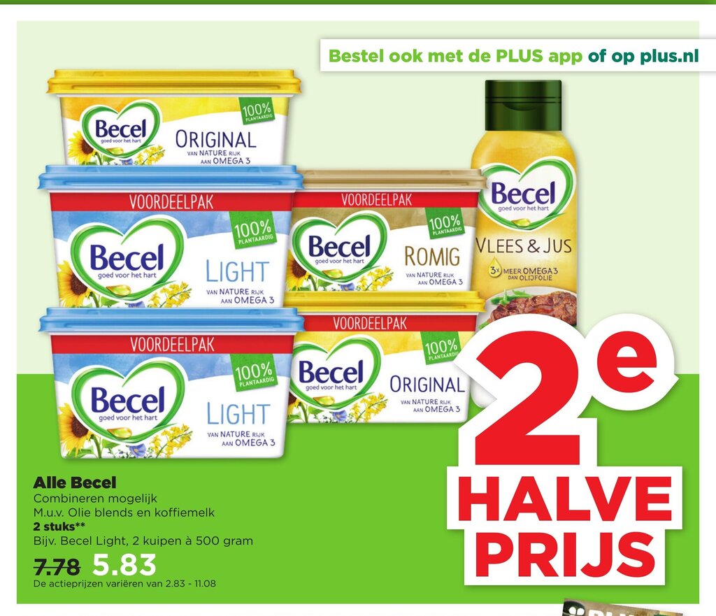 Alle Becel 2 stuks aanbieding bij PLUS