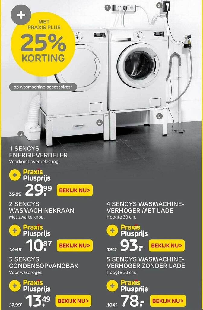 Sencys energieverdeler, sencys wasmachinekraan, sencys condensopvangbak ...