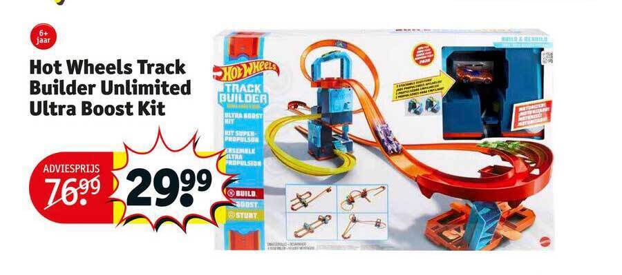 Hot wheels track builder unlimited ultra boost kit aanbieding bij Kruidvat
