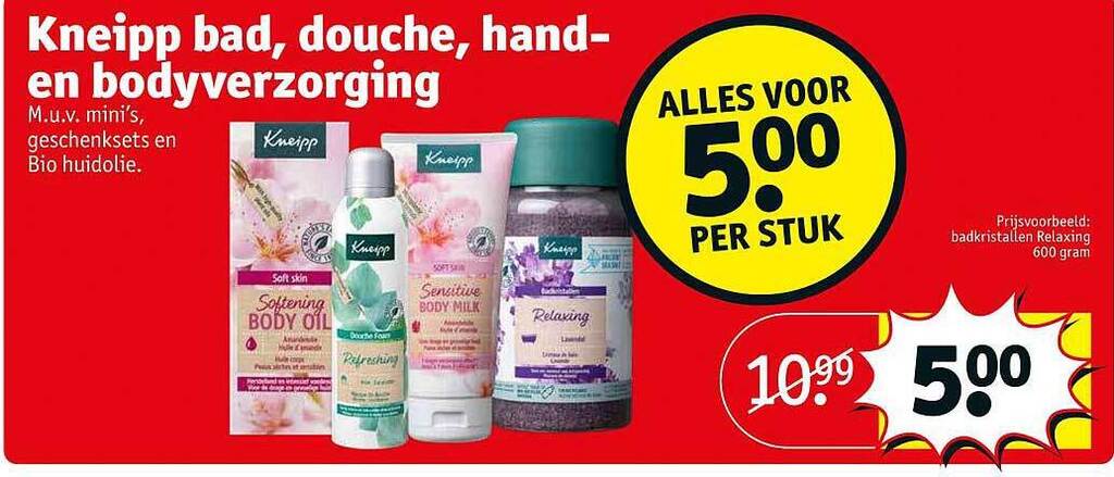 Kneipp bad, douche, hand- en bodyverzorging aanbieding bij Kruidvat