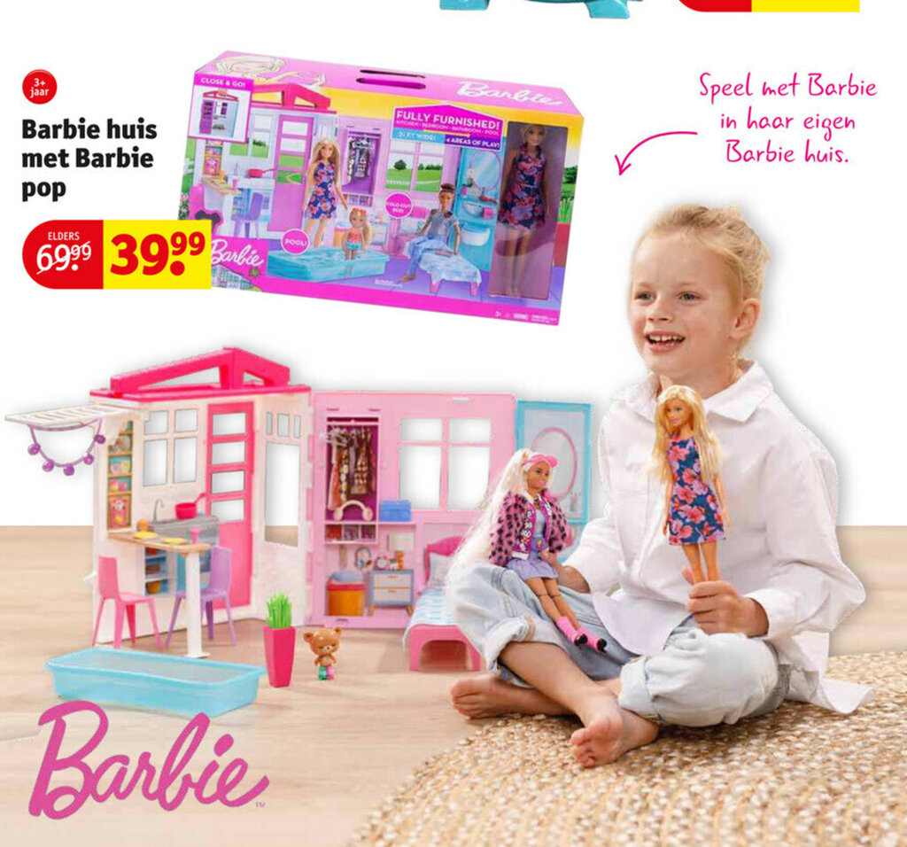 Barbie huis met Barbie pop aanbieding bij Kruidvat