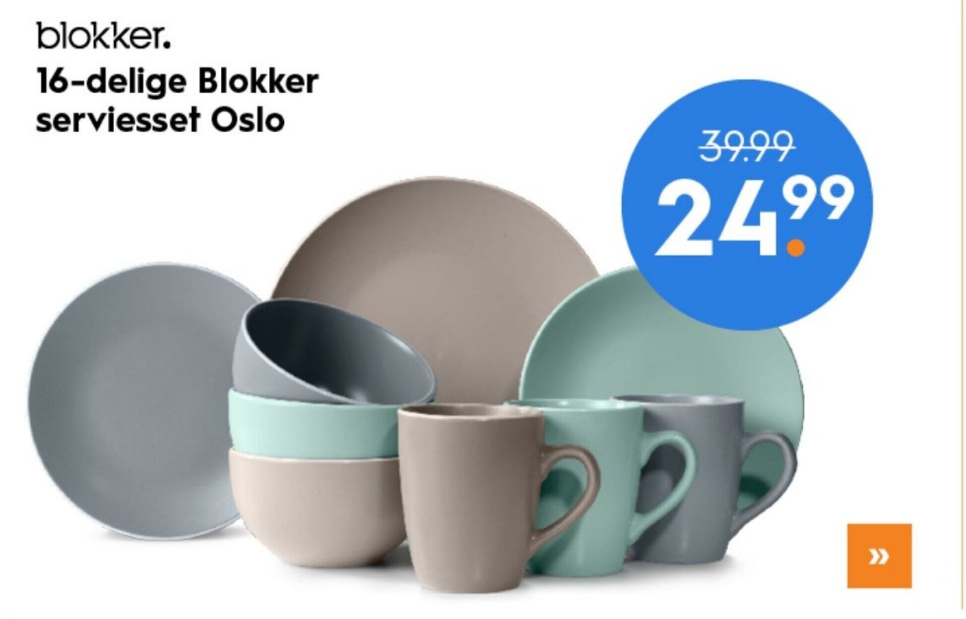 16-delige blokker serviesset oslo aanbieding bij Blokker
