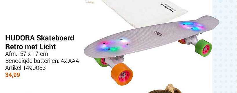 Hudora Skateboard Retro Met Licht Aanbieding Bij Lobbes